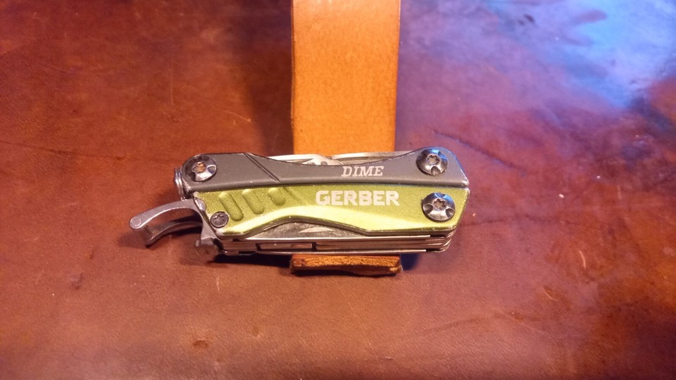 Gerber Dime Mini Multi Tool Pliers Knife Scissors Etc. Green/Grey | eBay