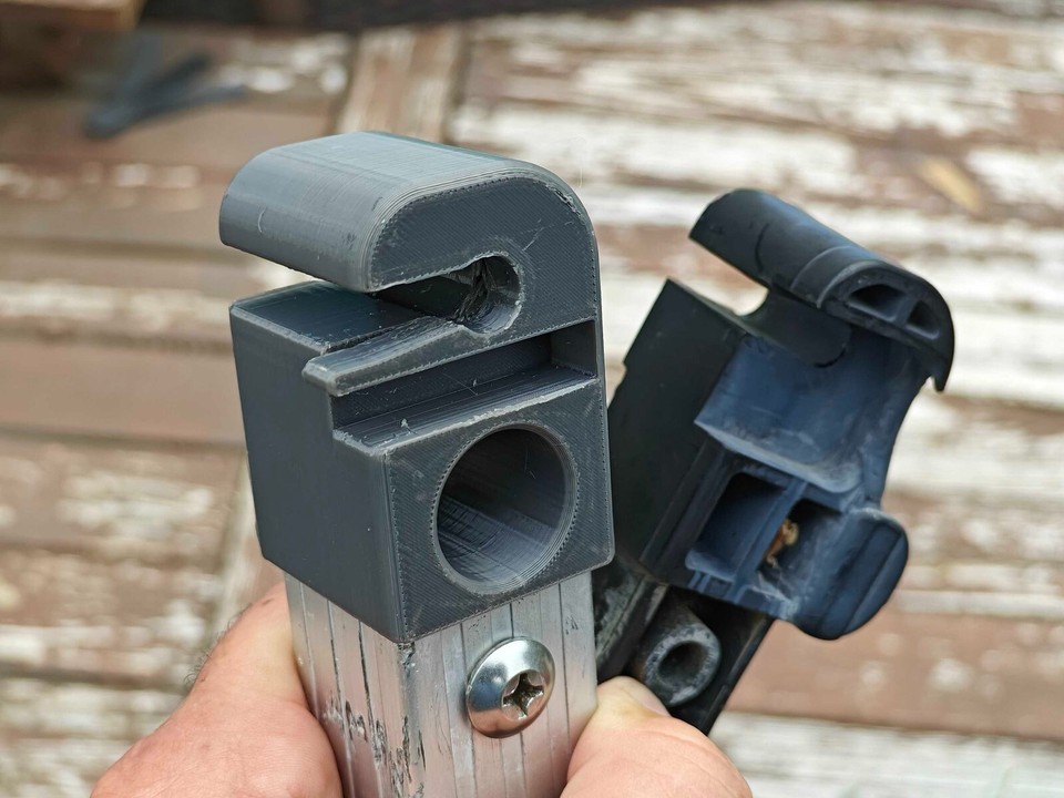 New Bennington Style Pontoon Bimini Top Square Connector End Bracket ...