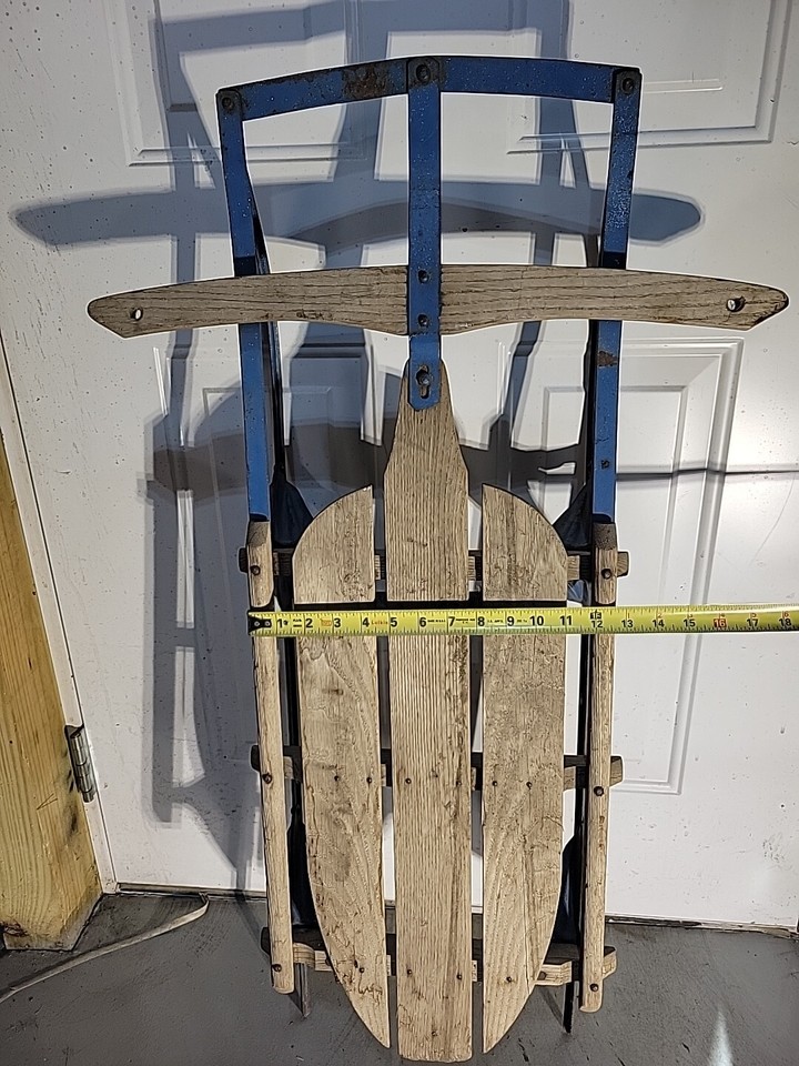 Antique Vintage Primitive Childrens Metal Runner Sled Snow Winter Decor ...