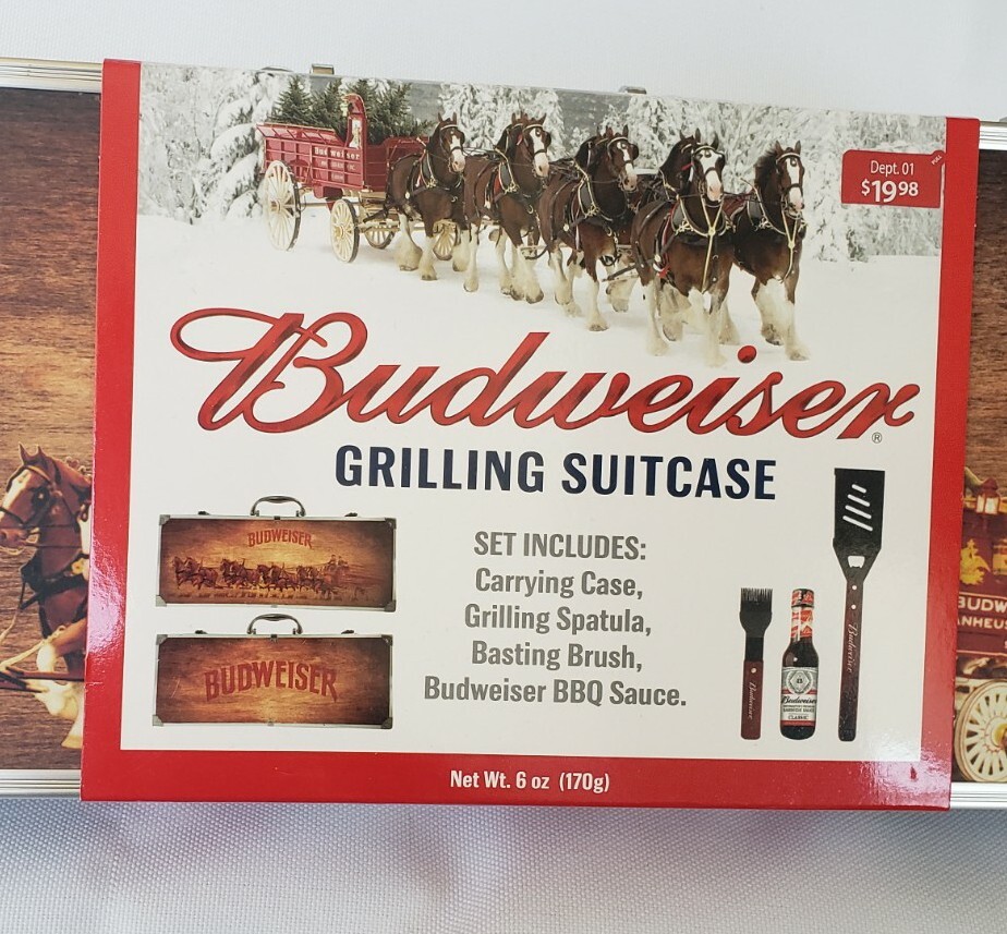 Budweiser Clydesdales Grilling Suitcase 4 Piece BBQ Gift Set, 2019 | eBay