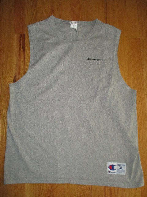 Vintage Champion Label (XL) Muscle Shirt Tank Top GRAY - Gem