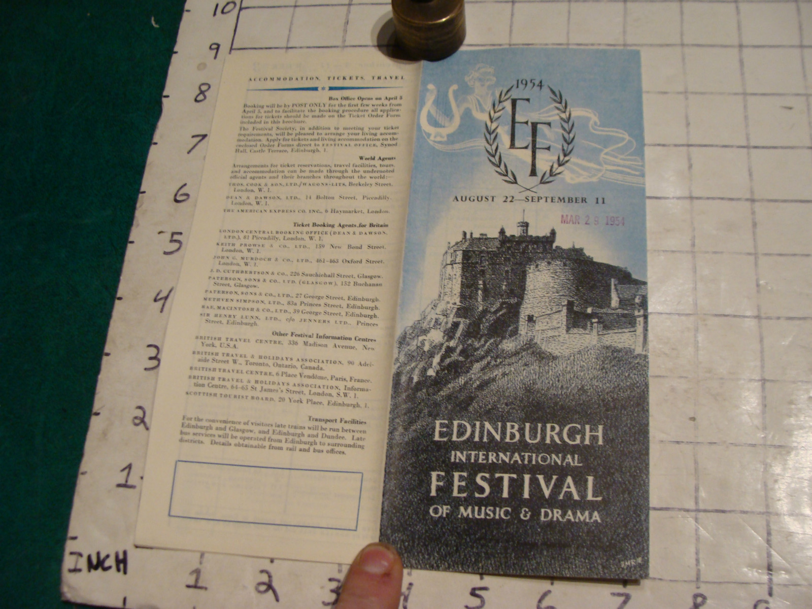 VINTAGE brochure: EDINBURGH international FESTIVAL, 1954 aug 22- sept ...