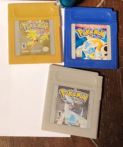 Nintendo Gameboy Lot of 3 Games - Pokémon Blue, Silver, and Gold NEW ...