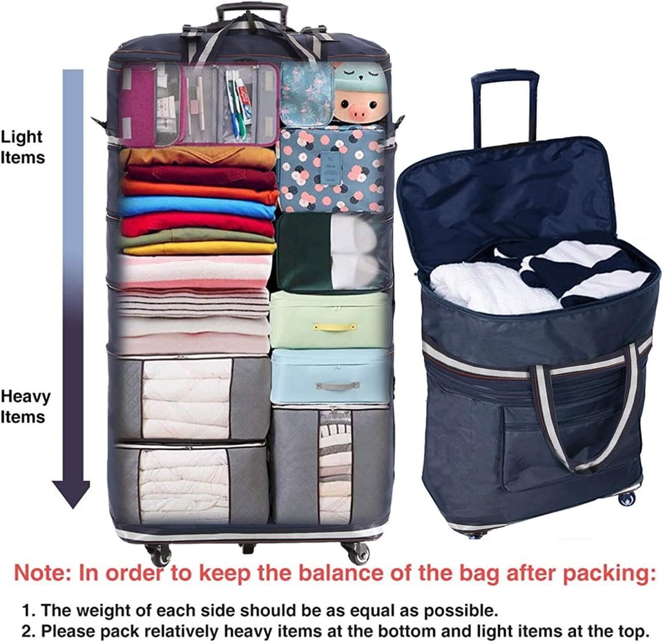 ELDA Expandable Collapsible Luggage Bag Foldable Extra Large Suitcase ...