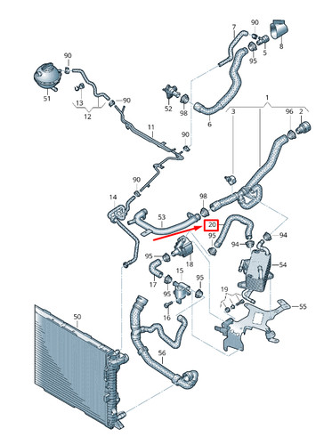 NEW AUDI Q3 8U ENGINE COOLANT HOSE 5N0121086F ORIGINAL | eBay