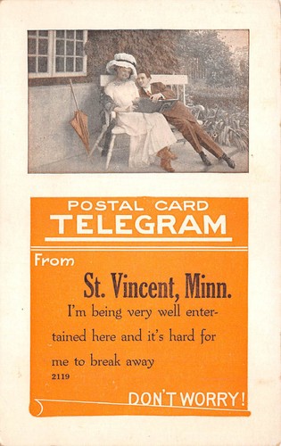 St Vincent Minnesota Postal Card Telegram c1910 POSTCARD | eBay