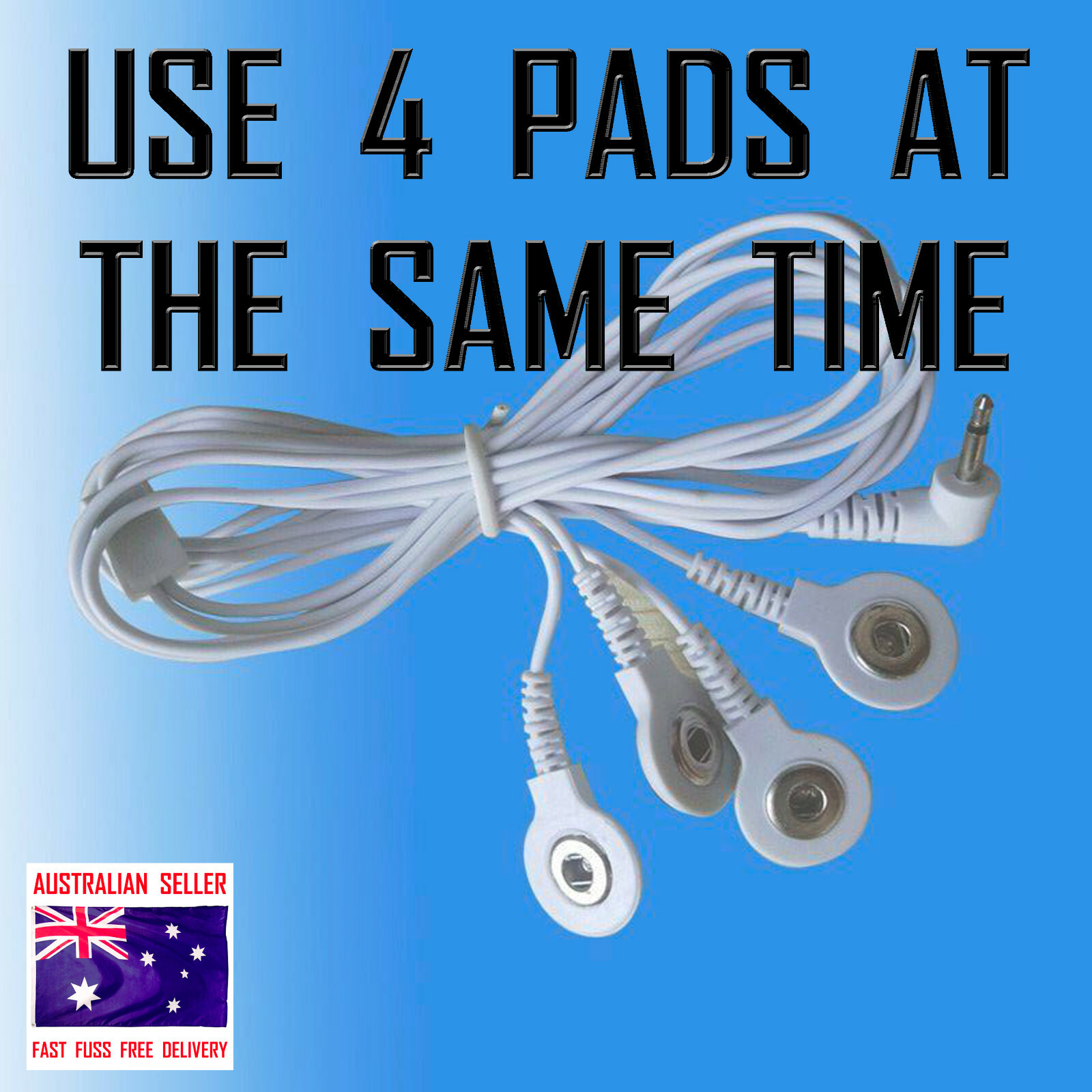 HiDow TENS EMS compatible 2 PADS CABLE + 4 PADS CABLE | eBay