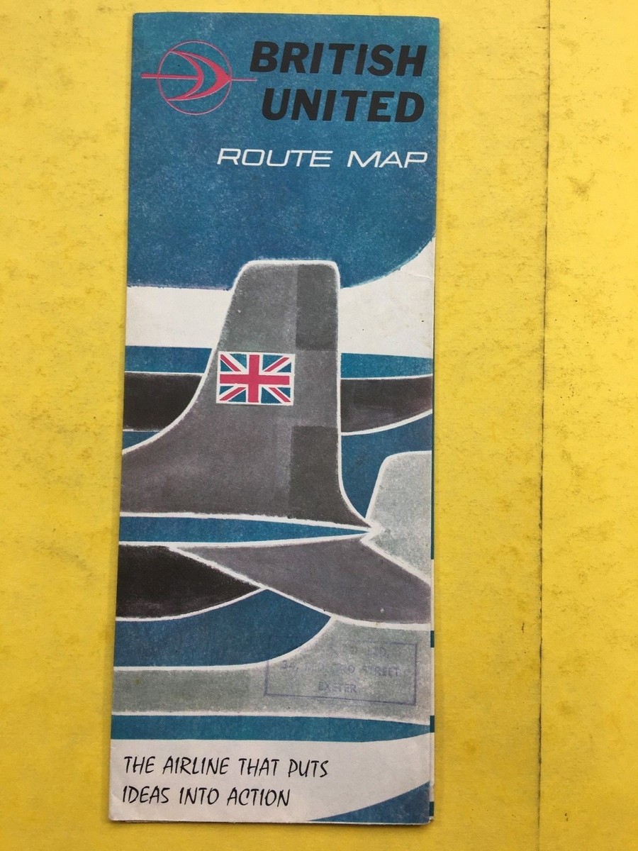 United Airlines Route Map British United Airlines BUA Route Map
