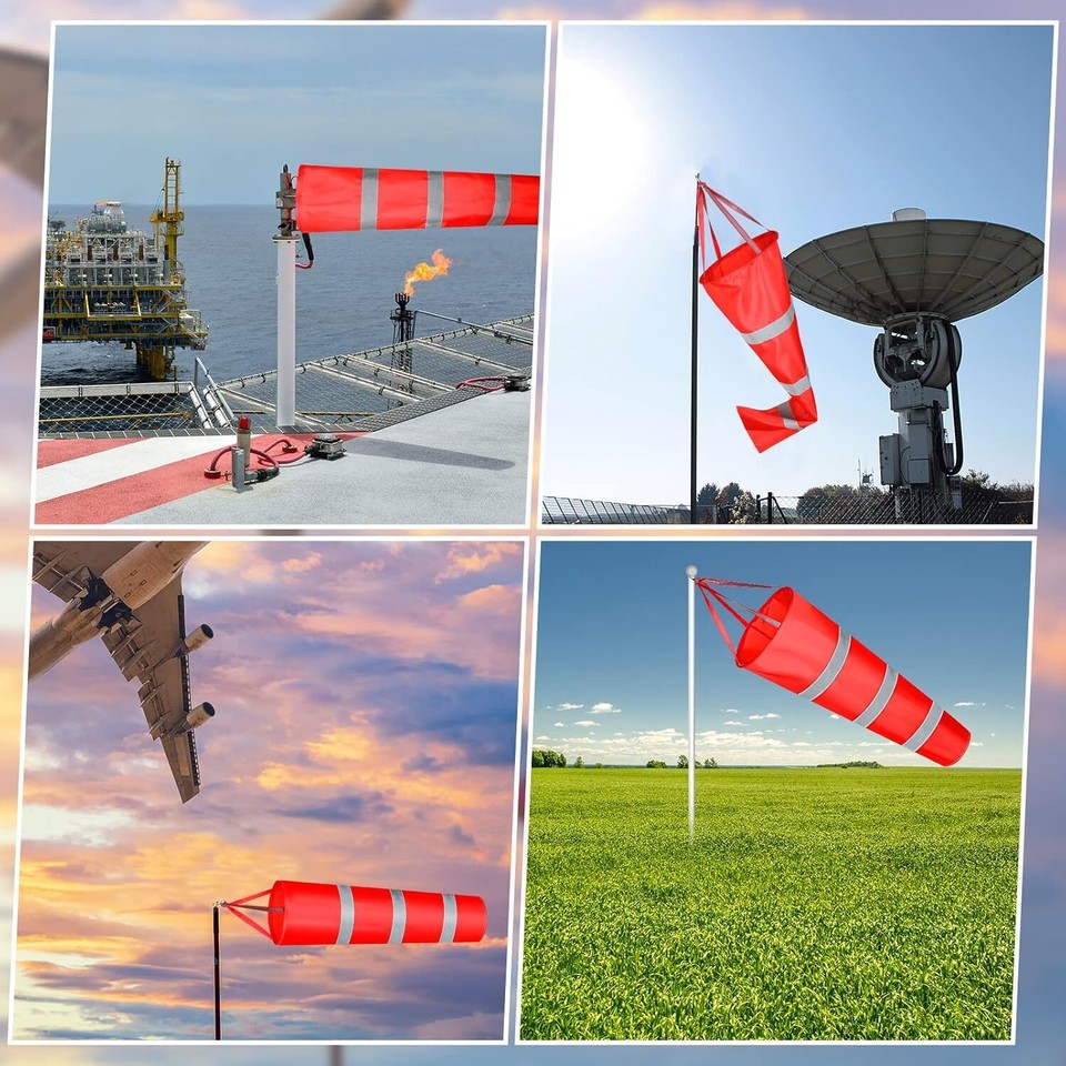 2 Pack Airport Windsocks Wind Measurement Sock Bag w/ Reflective Belt for Farm | eBay