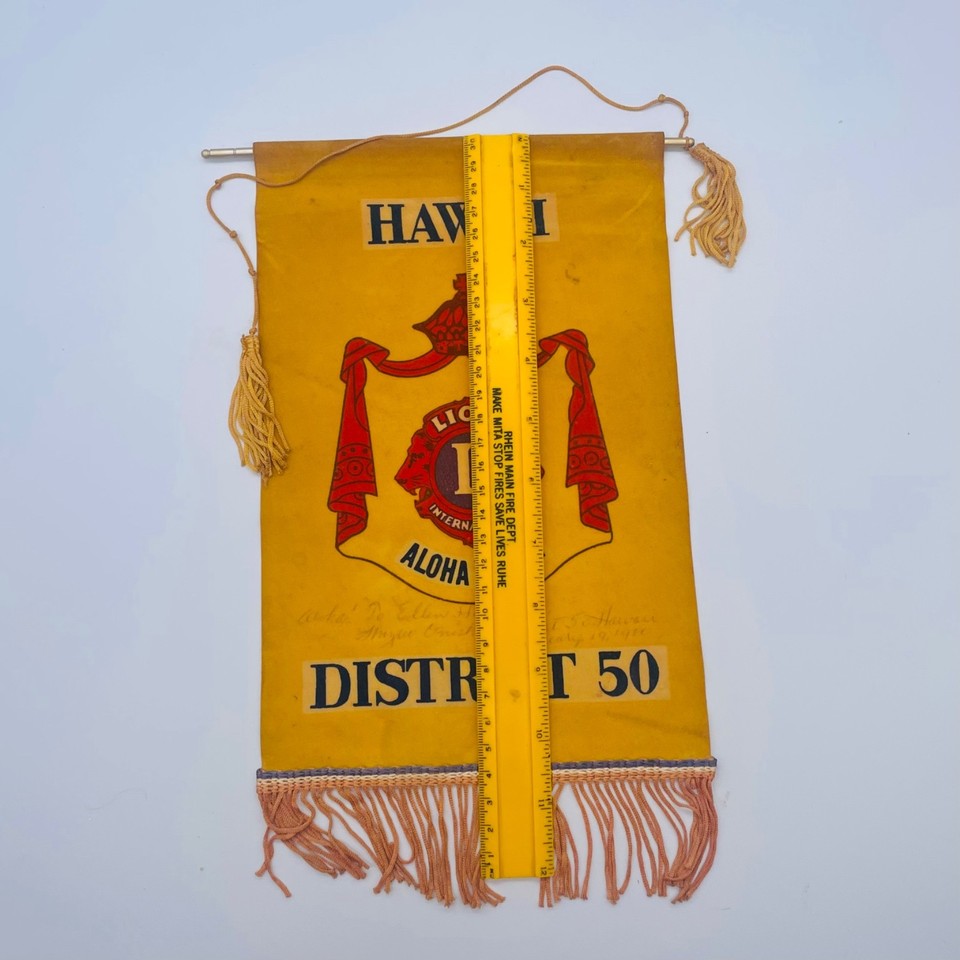 Vintage Hawaii District 50 Lions Club Banner Signed | eBay