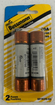 BUSSMANN BP/NON-60 60 Amp General Purpose Fuses (Pack of 2) New FREE ...