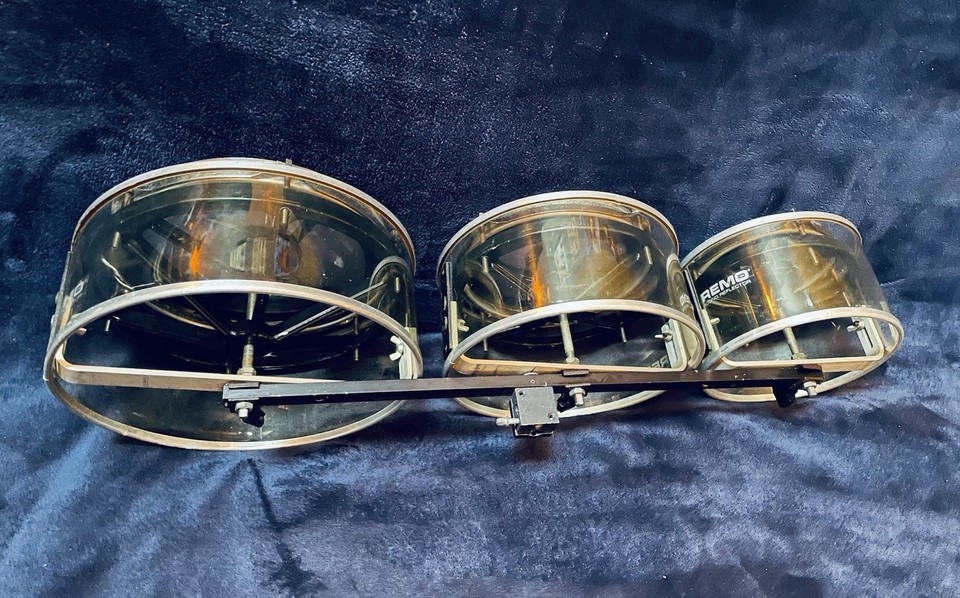 VINTAGE REMO 6/8/10” ROTO TOM SET WITH RARE REMO SOUND REFLECTORS | eBay