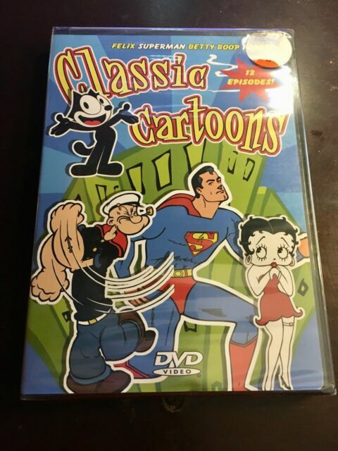 Classic Cartoons DVD Betty Boop Superman Popeye Felix The Cat 12 Great ...