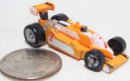Very Small Micro Machine Plastic 1980's Indy style Race Car in Orange ...