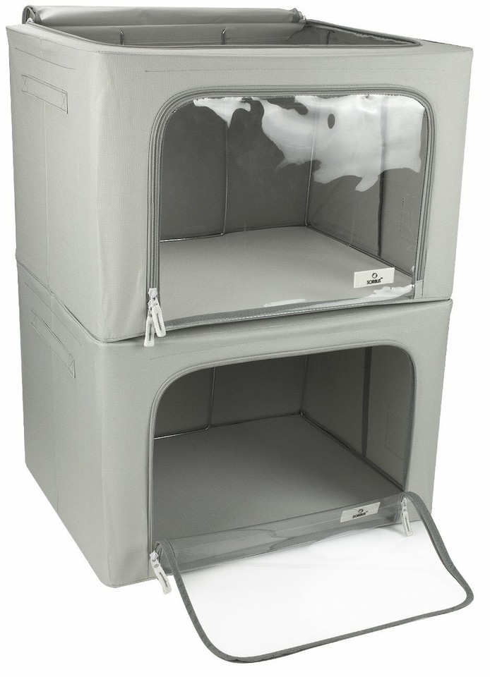 Large Storage Bag Box Foldable Stackable Organizer Bins for Clothes ...