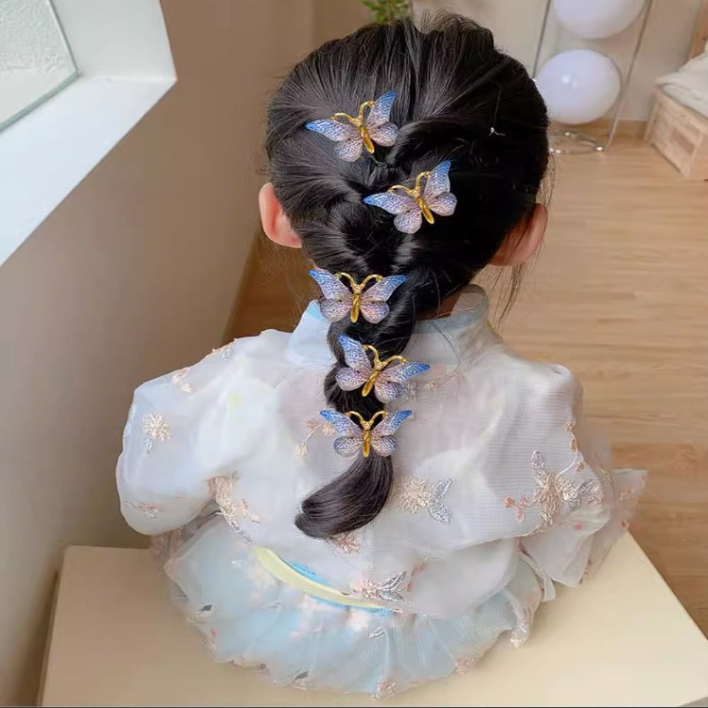 10PCS Plastic Butterfly Hair Clip Metal Kids Headwear Gift Duckbill ...
