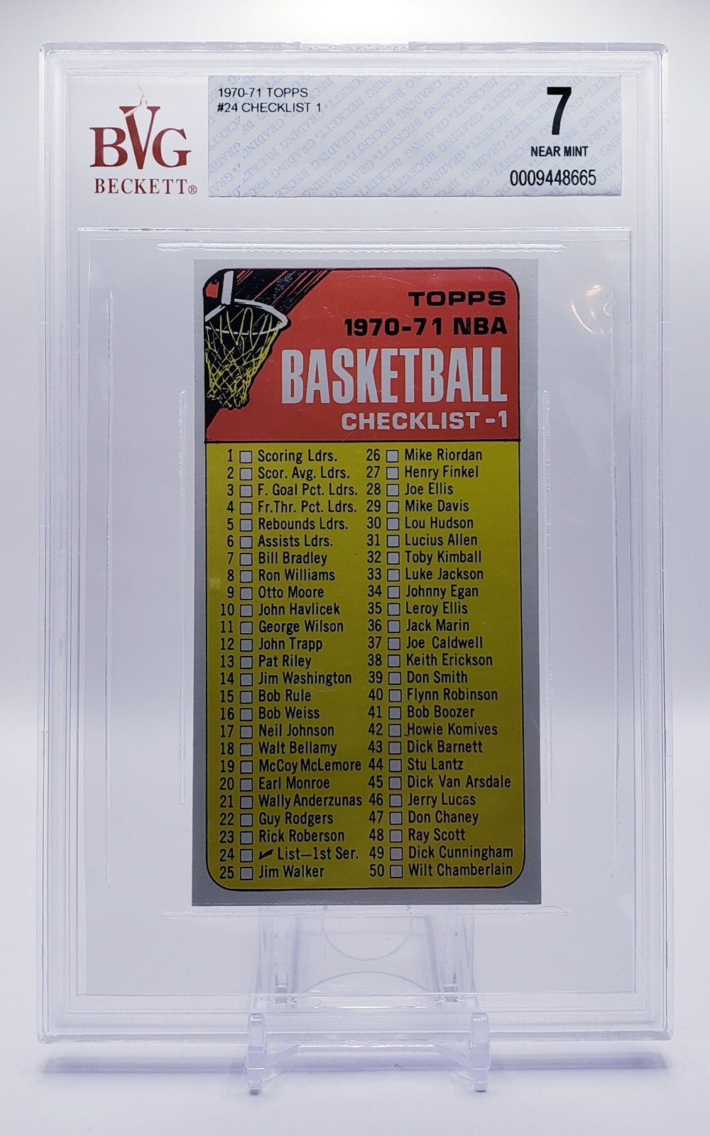 1970 - 1971 Topps Basketball # 24 Checklist #1 - BVG 7 | eBay