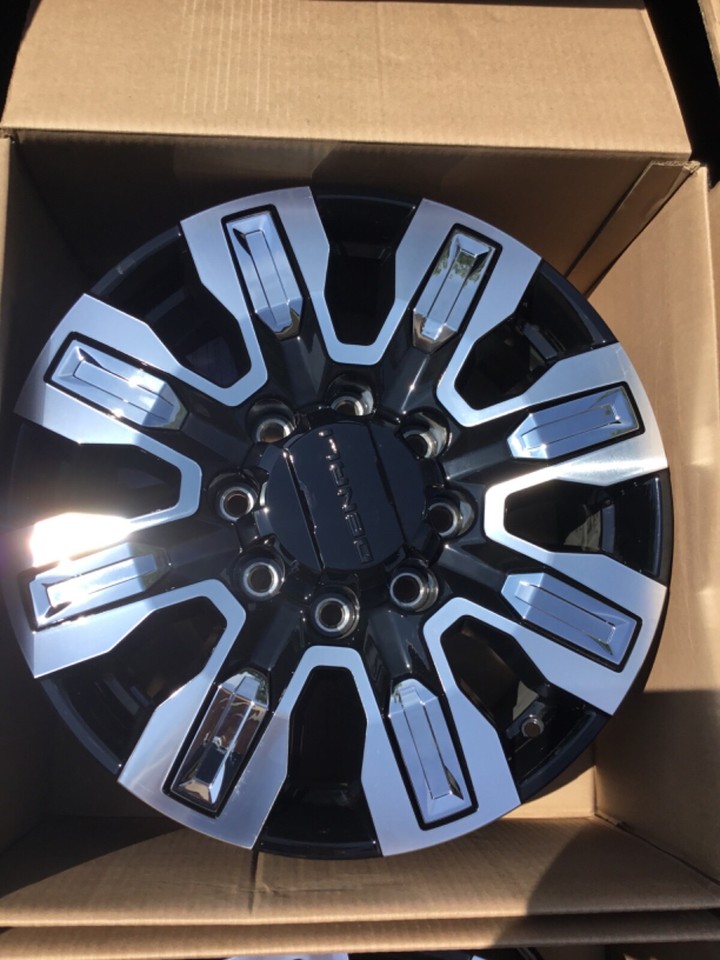 20" X 8.5” GMC DENALI 3500 HD OEM/GMC FACTORY WHEELS-BLACK & CHROME ...