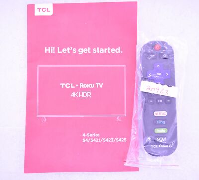 50S425 55S423 65S423 RC280 RC282 REMOTE AND MANUAL FOR TCL 20963 | eBay
