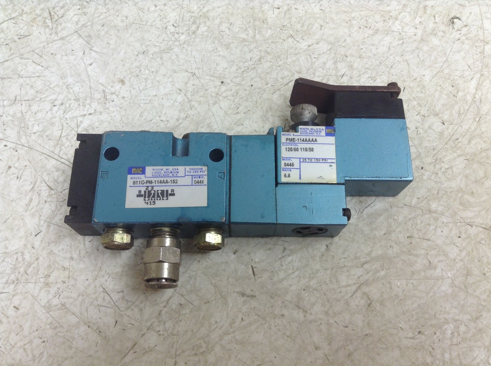 MAC 811C-PM-114AA-152 110/120 VAC Valve PME-114AAAA | eBay