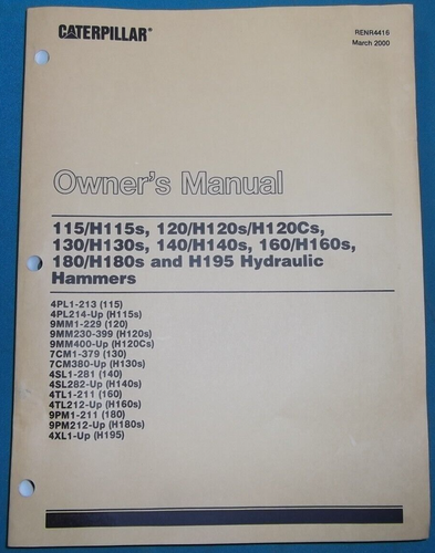 CATERPILLAR 115/H115S 120/H120S/H120CS HYDRAULIC HAMMERS MAINTENANC ...