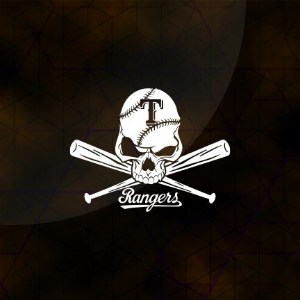 Baseball Texas Rangers Die Cut Skull Vinyl Decal Sticker Car Window ...