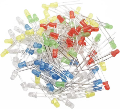 100 pcs(5 colors x 20 pcs) 3mm LED Diode Lights Assortment Kit Pack ...