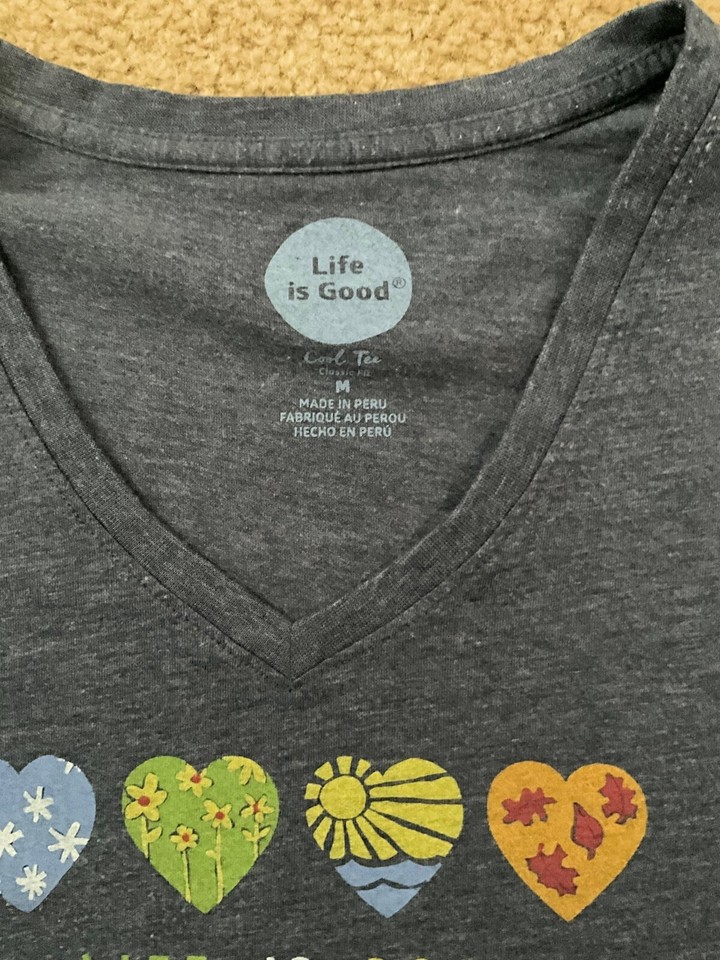 Life Is Good Women's CRUSHER-LITE Four Seasons 365 SS (MED) Heather ...
