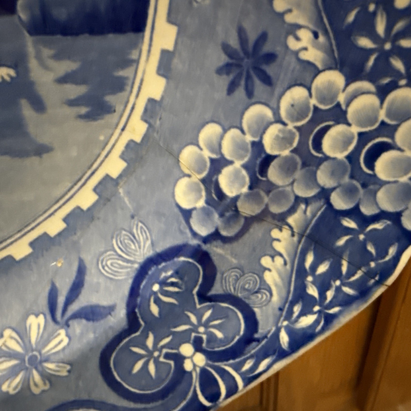 Antique Spode Castle Large Blue White Transferware Tray Platter 21x16 ...