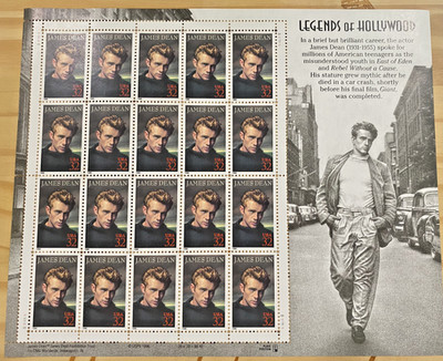 James Dean stamp 1990 Legends of Hollywood series with booklet | eBay
