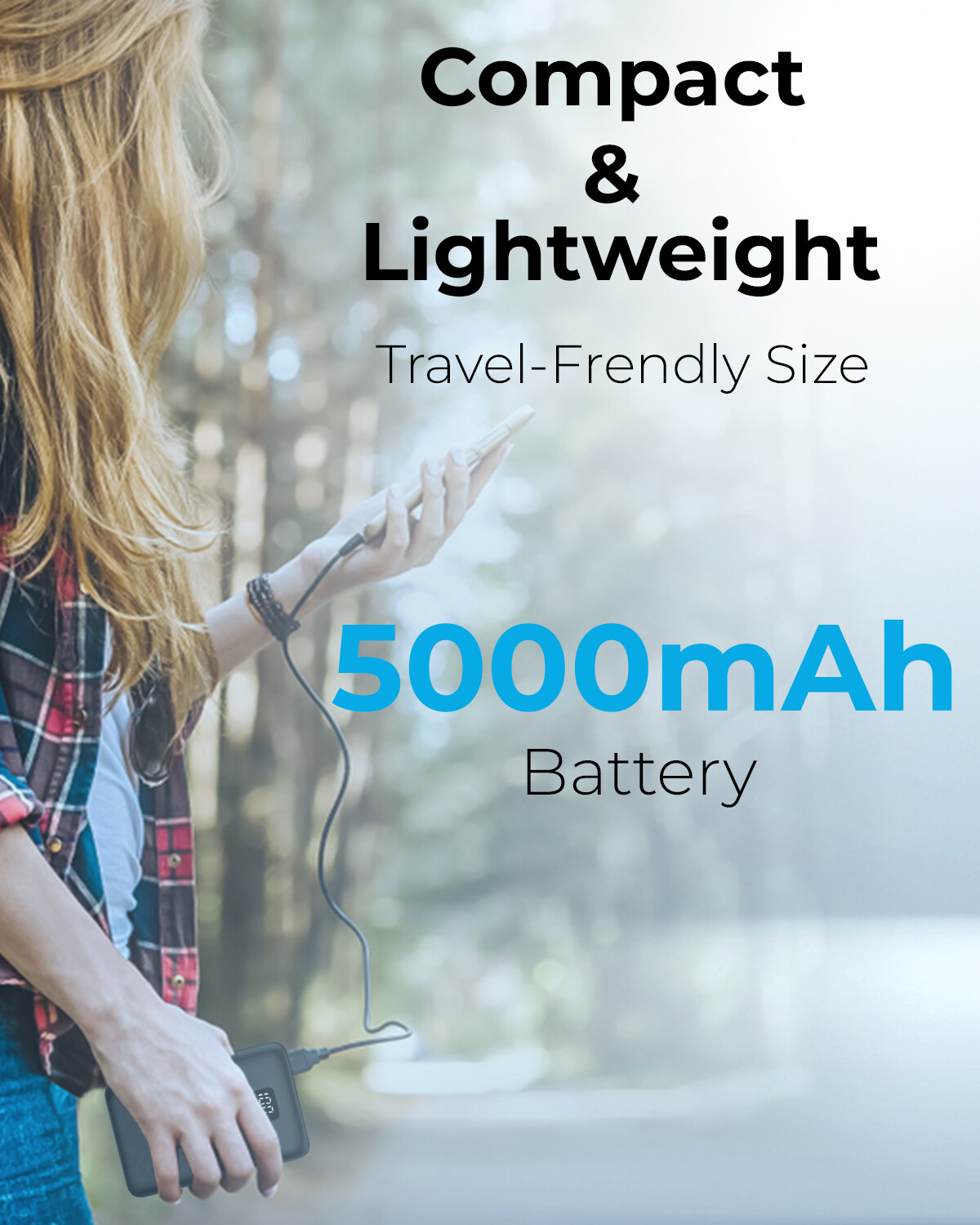 Type C Power Bank Small Portable Charger USBC Charging Bank for Mobile ...