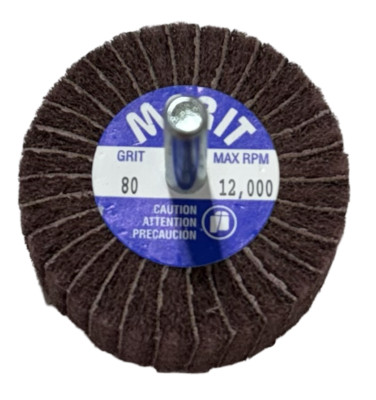 Merit 2" x 1" x 1/4" Interleaf Flap Wheel 1 to 1 Aluminum Oxide 80 Grit ...