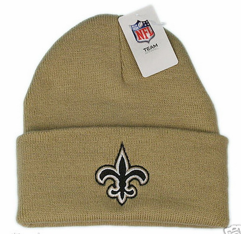 NEW ORLEANS SAINTS CLASSIC GOLD CUFFED KNIT BEANIE HAT SKI CAP TOQUE ...