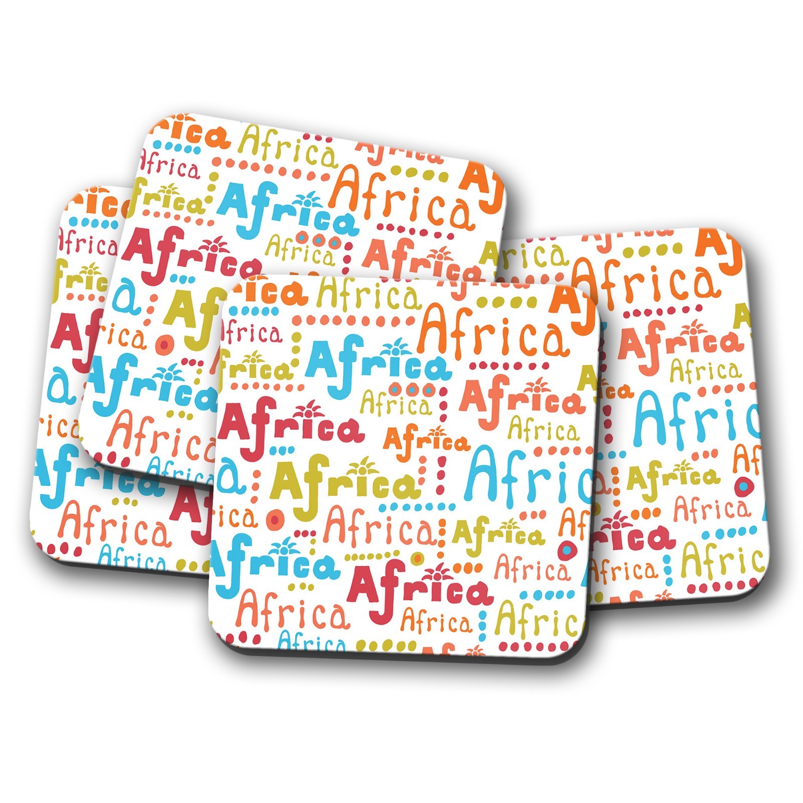 4 Set - Funky Africa Coaster - Travel Nigeria Kenya Safari African Gift ...