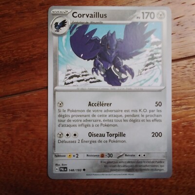 Carte Pokémon Corvaillus 148/193 Evolution à Paldéa FR | eBay