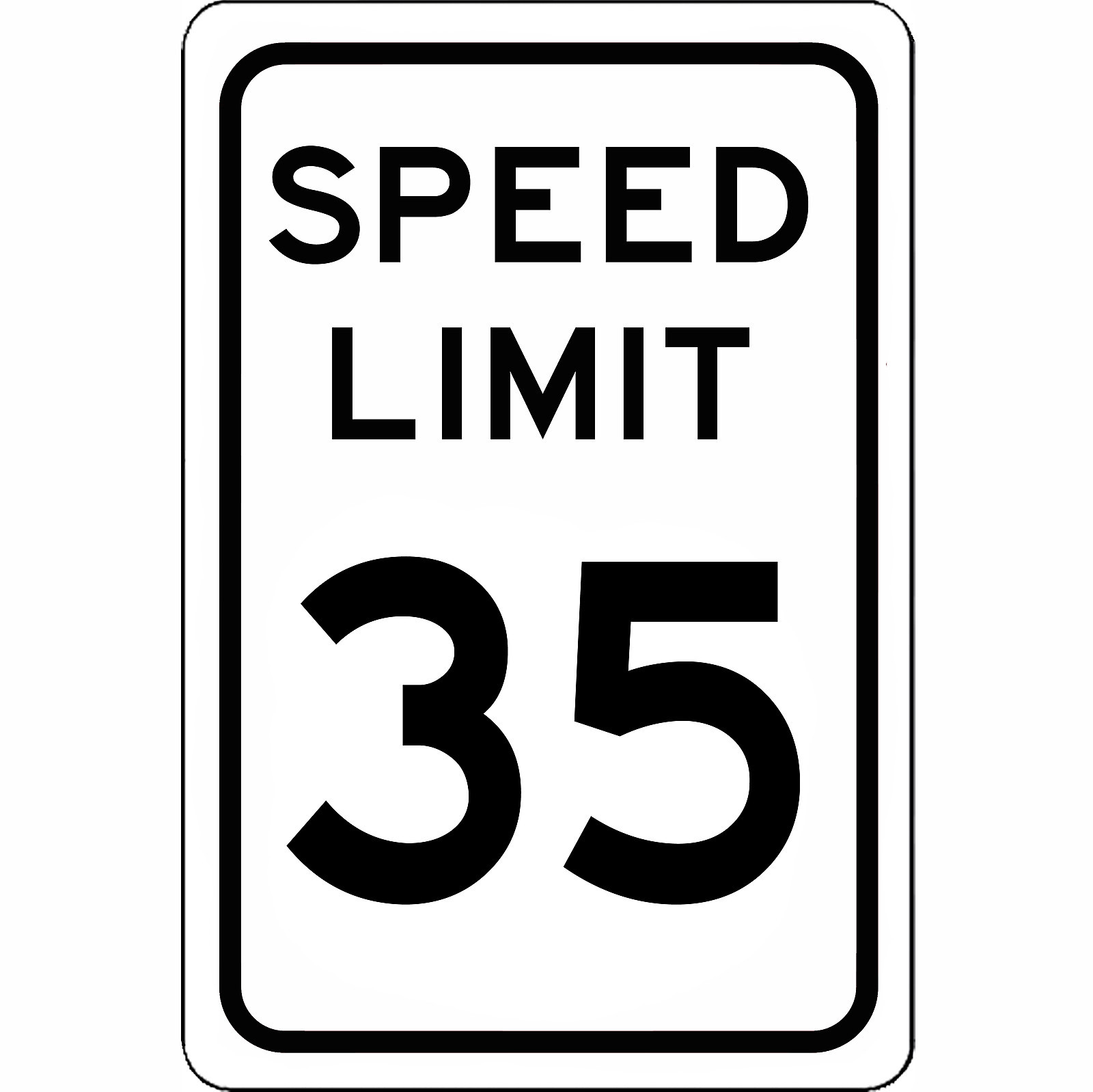 Speed Limit 35 MPH Sign - New 8" x 12" Aluminum Road and Street Sign ...