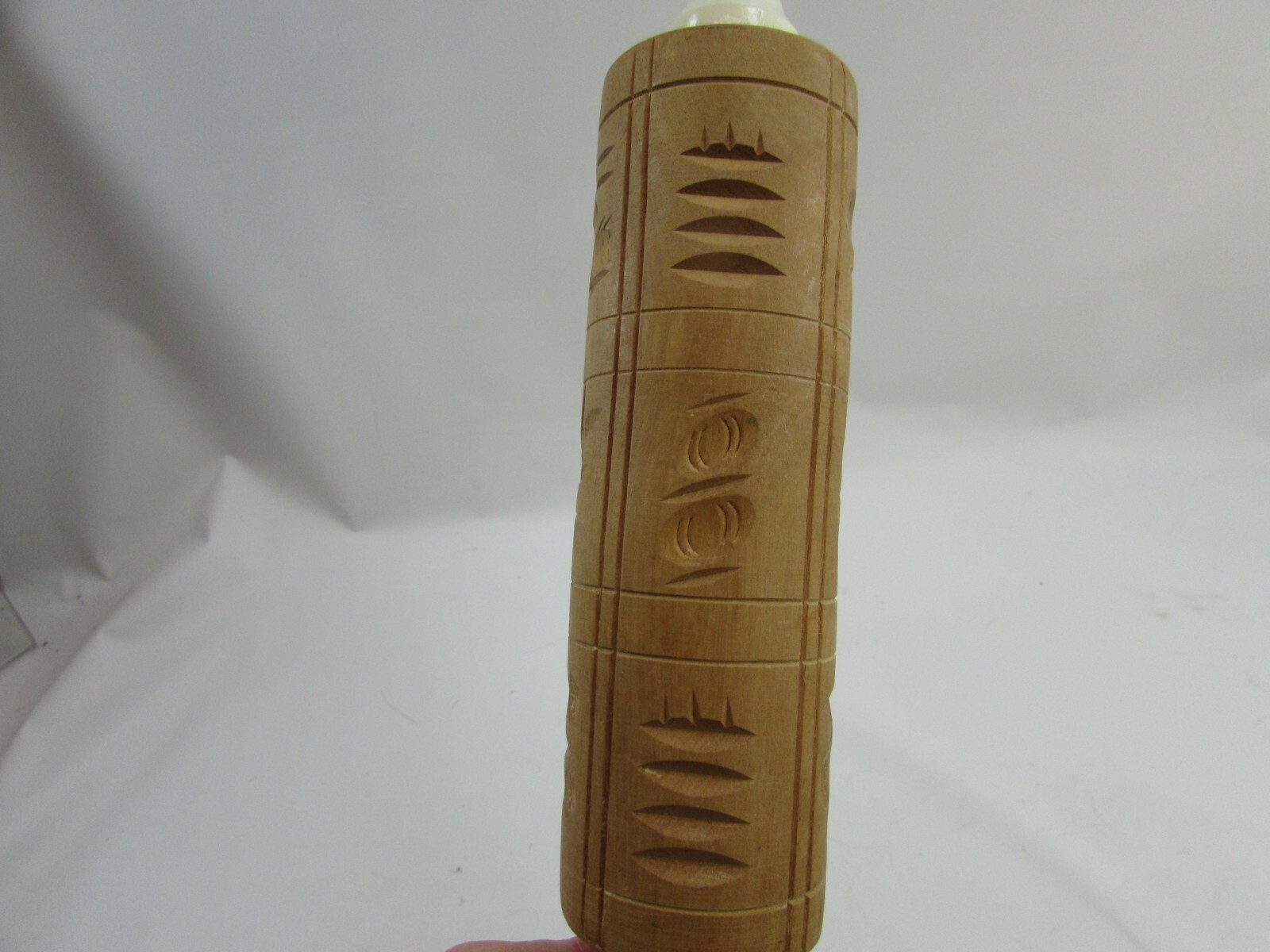 VINTAGE WOOD SPRINGERLE ROLLING PIN 12 DESIGNS BAKING COOKIES 33616 ...