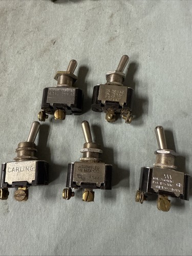 Carling On/Off Toggle Switch 10/15amp 250/125VAC 3/4 HP W/screws Lot Of ...