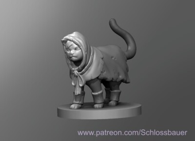 Rogue Cat Adventurer NPC 28mm Scale DND D&D Tabletop Miniature | eBay