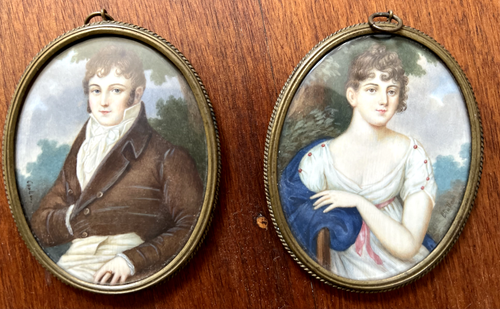 Two 19th Century English Miniature Portrait Paintings | eBay