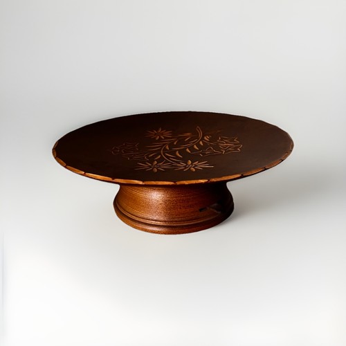 VTG REUGE Swiss Rotating Music Box/ Carved Floral Plate Pedestal Love ...