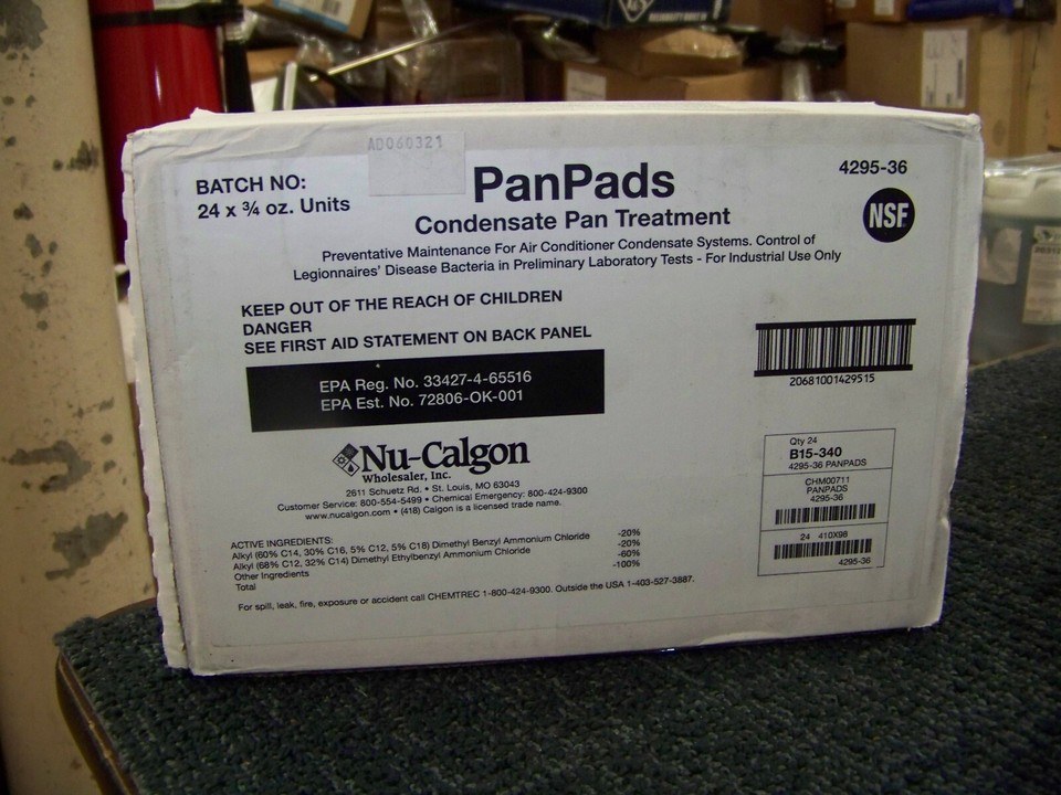Lot of 24 Nu-Calgon Pan Pads Condensate Pan Treatment Solid Blue B15 ...