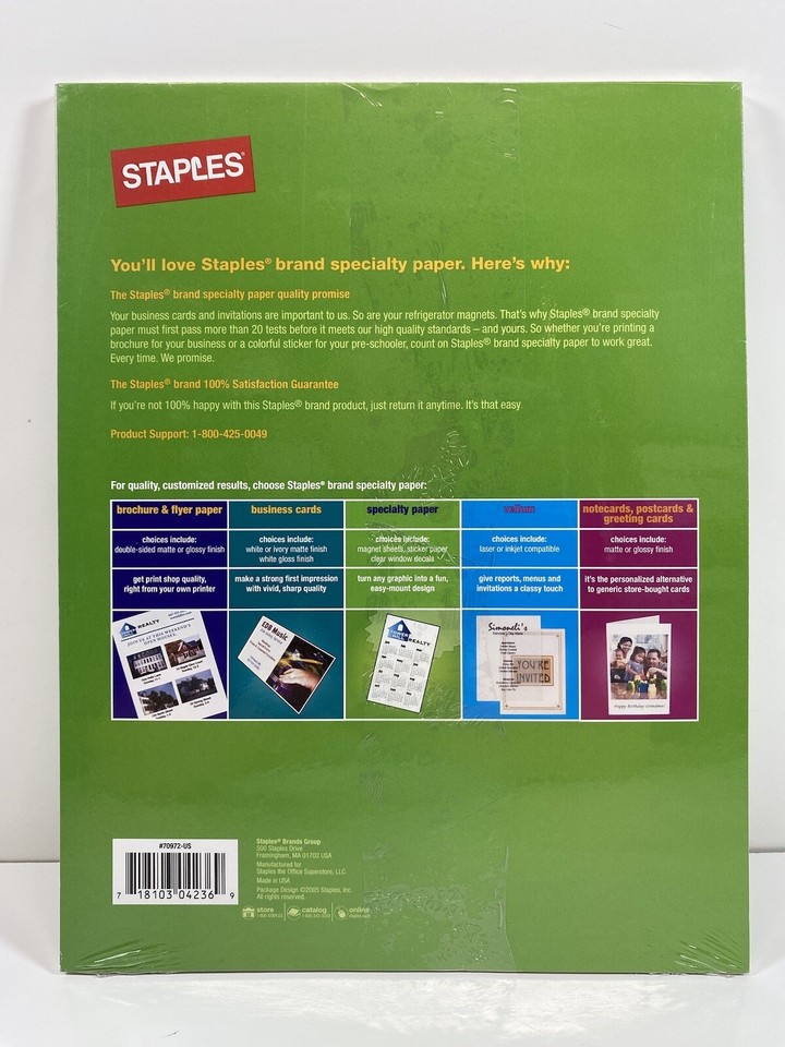 Staples Sticker Paper (70972) 490429 | eBay