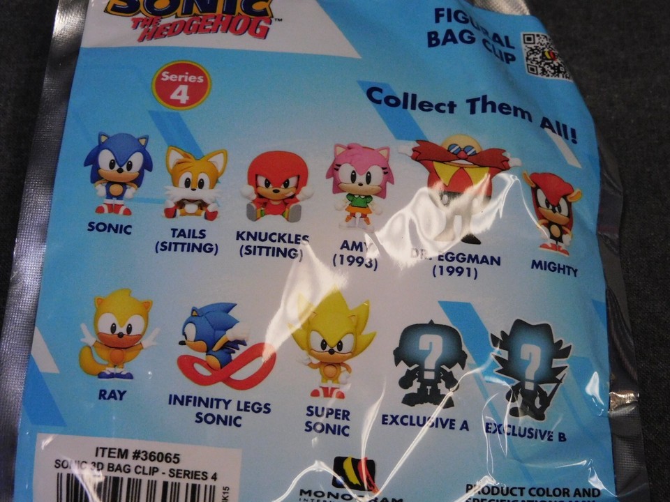 Sonic NEW * Infinity Legs Sonic Clip * Blind Bag Series 4 Figural Key ...