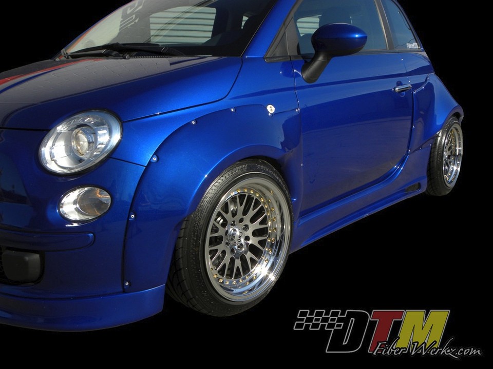 Fiat 500 POP DTM Widebody Body Kit FRP Rivet On Style Race Over Fender ...