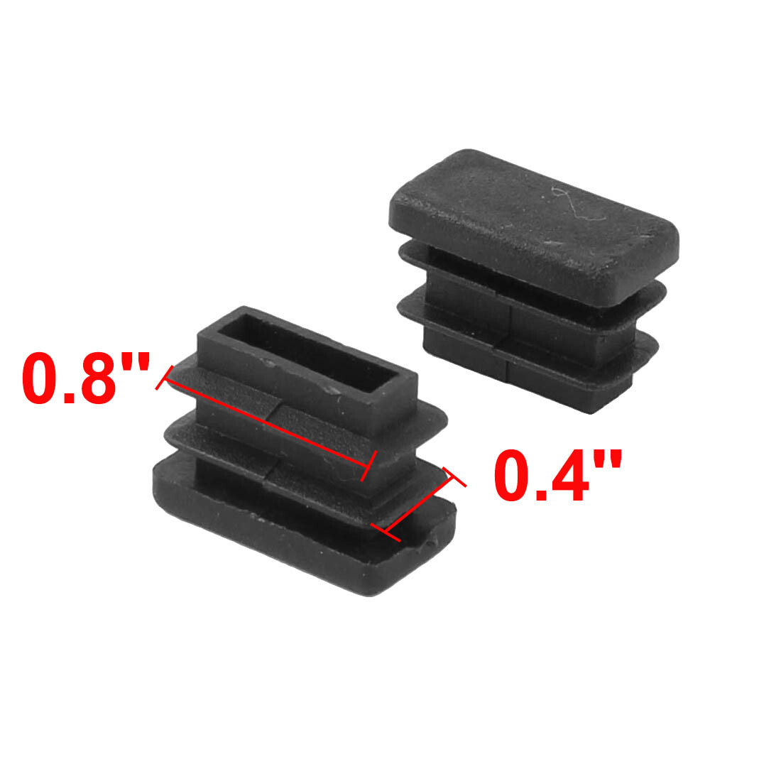Plastic Rectangle Tube Inserts Furniture Glides End Blanking Caps Black ...