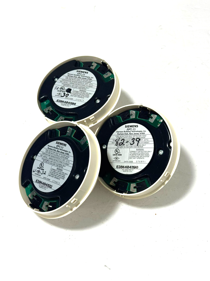 Lot of 3 Siemens FPT-11 Fire Alarm Heat Detector Head | eBay