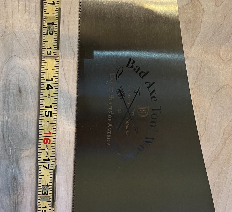 Bad Axe, Matched Pair 22" D8 Hand Saws, 10 PPI Cross Cut and 7 PPI Rip ...