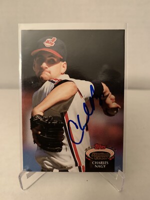 Charles Nagy signed Autographed 1992 Stadium Club Baseball Card #389 ...