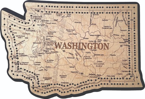 Washington State Shape Road Map Cribbage Board | eBay